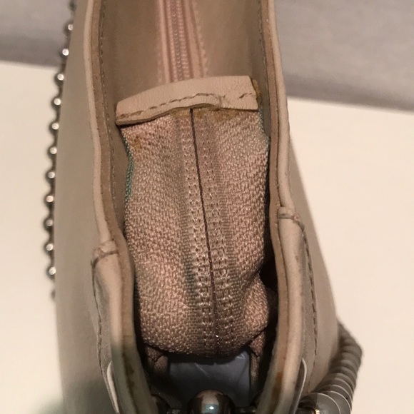 Furla | Bags | Furla Cream Leather Shoulder Bag Chain Strap | Poshmark